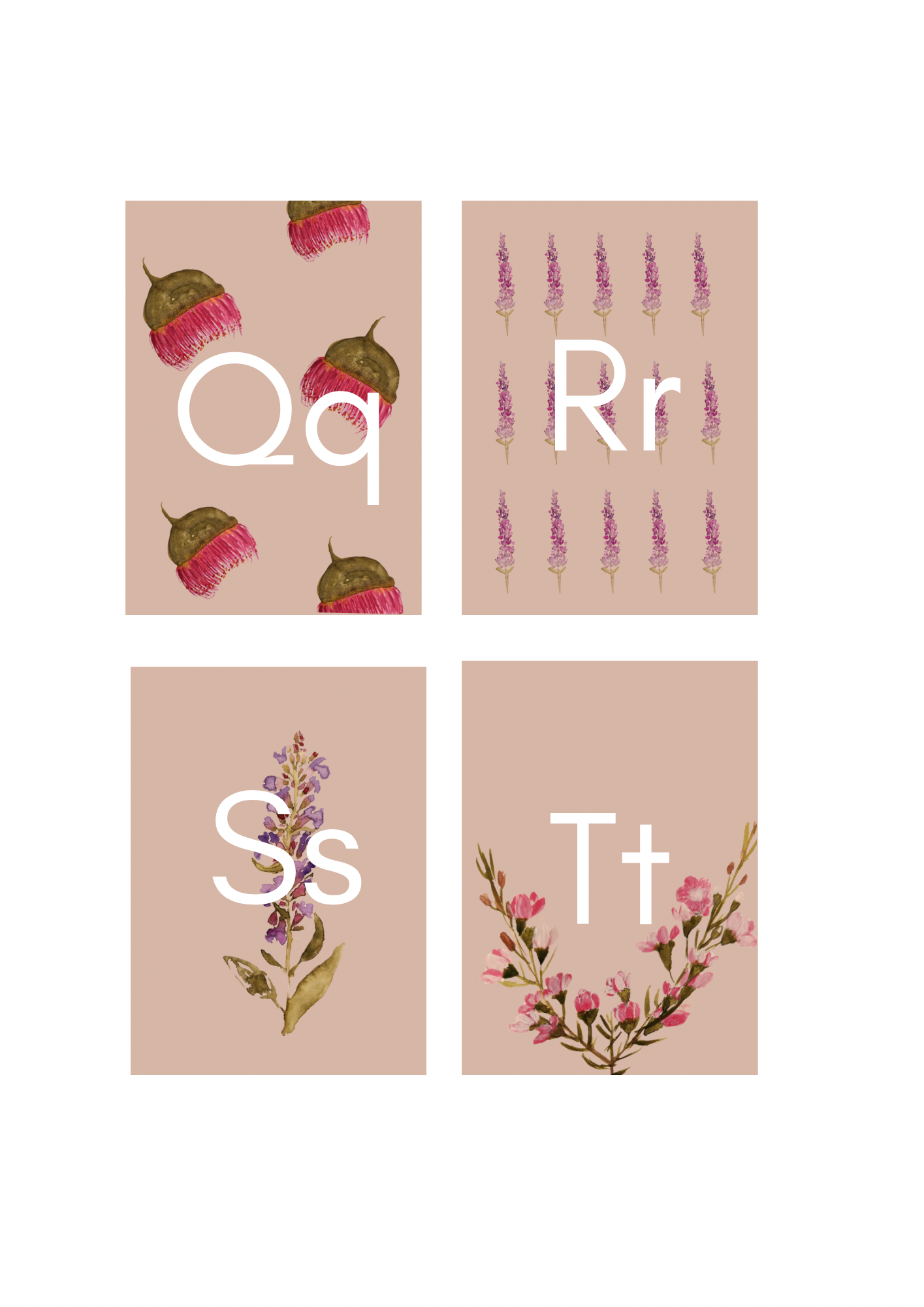 Pretty Floral Alphabet Flashcards for Children Printable – Mindful Home ...