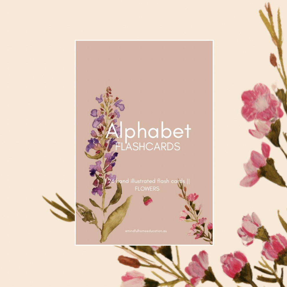 Pretty Floral Alphabet Flashcards for Children Printable – Mindful Home ...