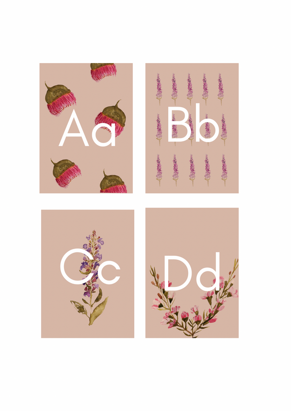 Pretty Floral Alphabet Flashcards for Children Printable – Mindful Home ...