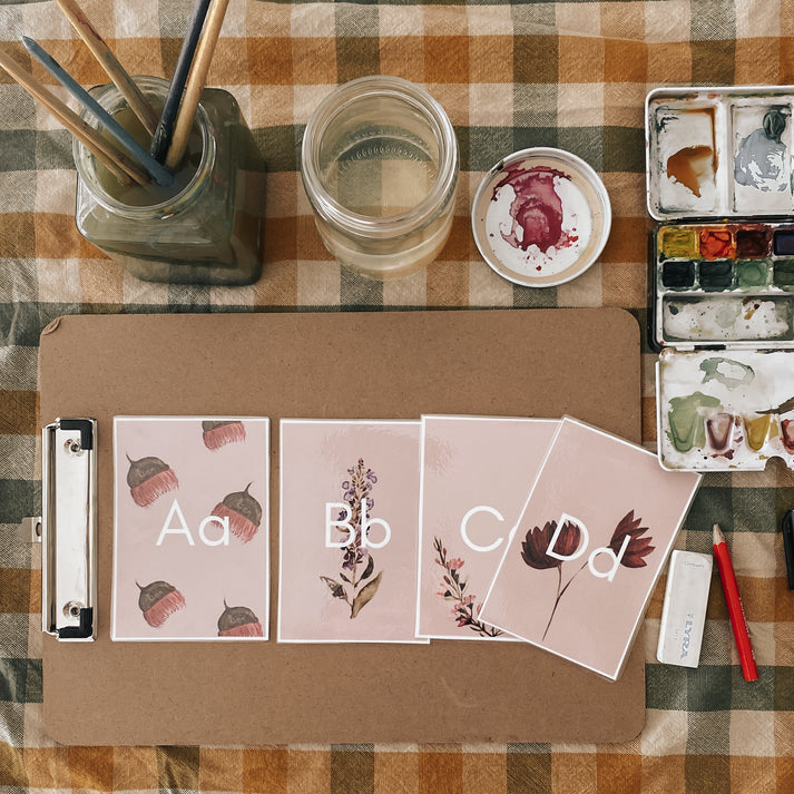 Pretty Floral Alphabet Flashcards for Children Printable – Mindful Home ...