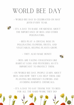 A FREE PRINTABLE - WORLD BEE DAY 2024 – Mindful Home Education