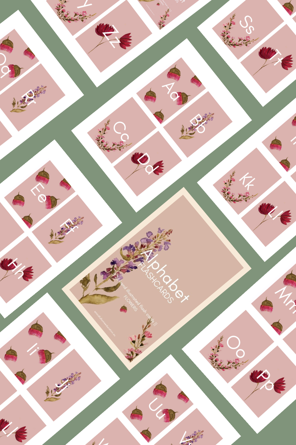 Pretty Floral Alphabet Flashcards for Children Printable – Mindful Home ...